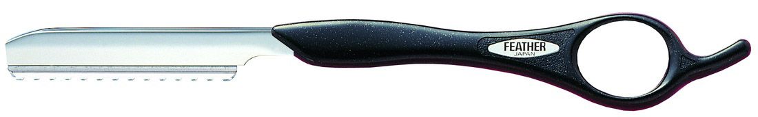 Feather Styling & Texturizing Razor Long Handle 17cm-Black - Free Delivery