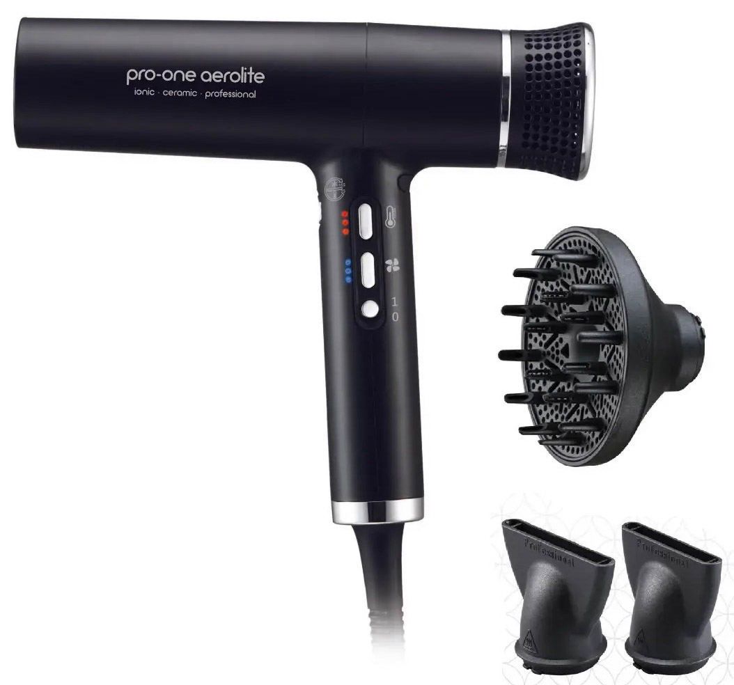 Pro-One Aerolite Professional Hairdryer - Black - Free Delivery