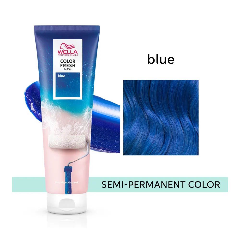 Wella Color Fresh Mask Semi Permanent Hair Colour Blue 150ml - Free ...