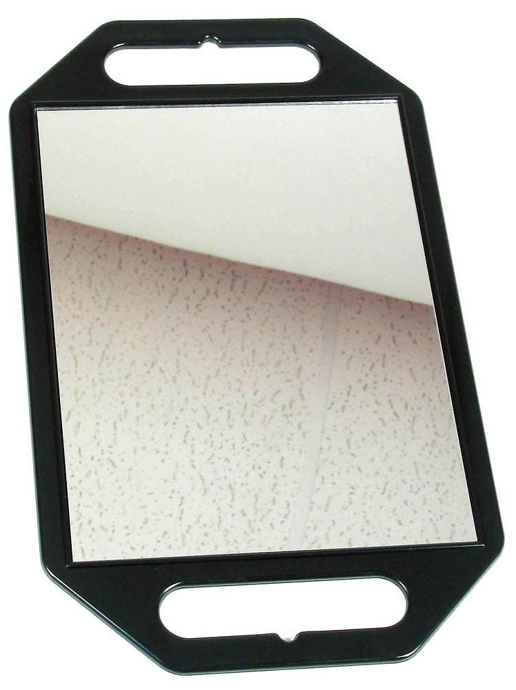 Black Rectangle Hairdressing Handheld Salon Mirror - Free Delivery